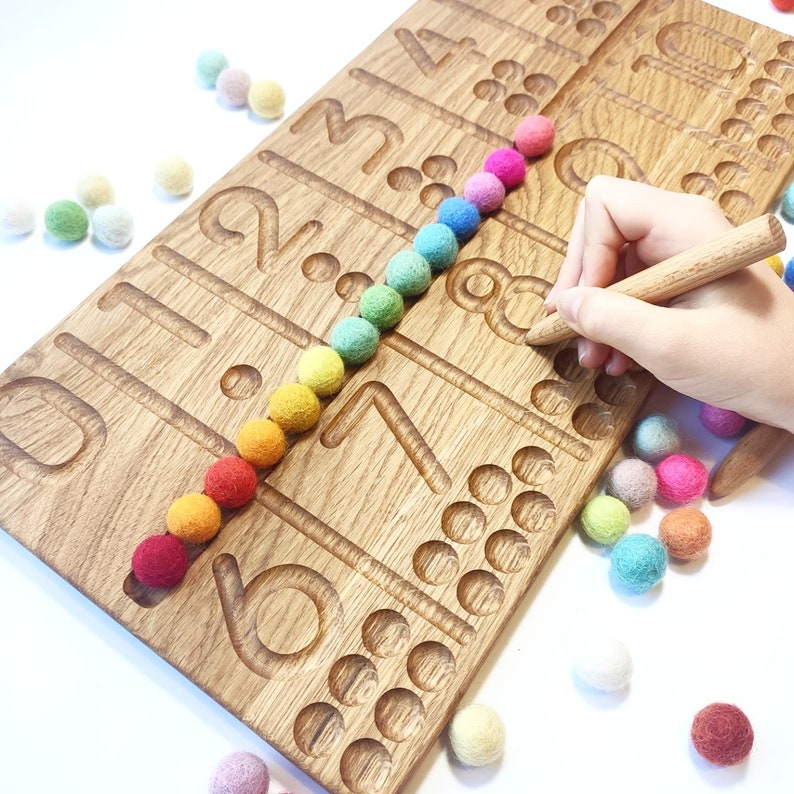 Gift for Kids Montessori Number Tracing Board for Learning - Etsy