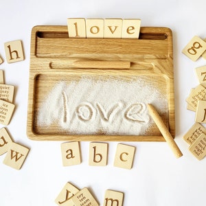 Montessori Sand Tray With Letter Cards English Lowercase Letters ...
