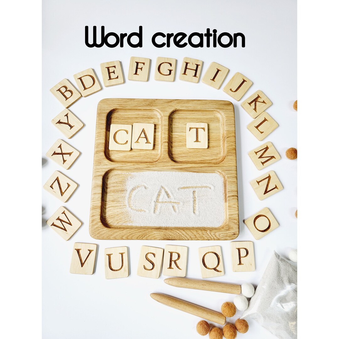 Montessori Sorting Tray Number Letters Cards Color Sorting Composition ...