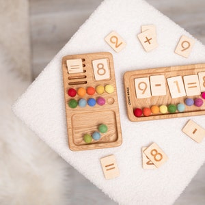 Montessori Math Board With Cards 1-10 Mathematics Birthday Gift for ...