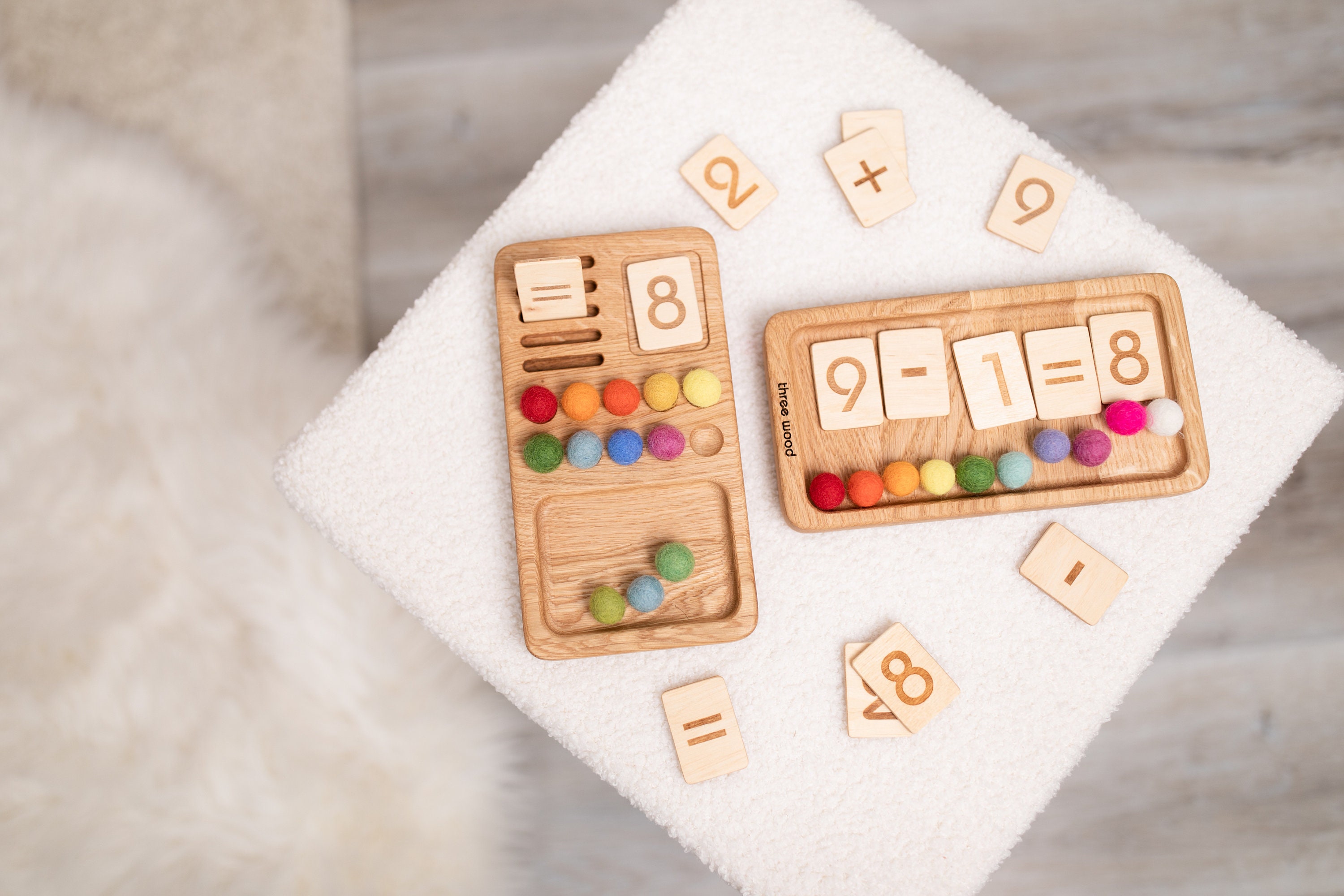 Montessori Math Board With Cards 1-10 Mathematics Birthday Gift for ...