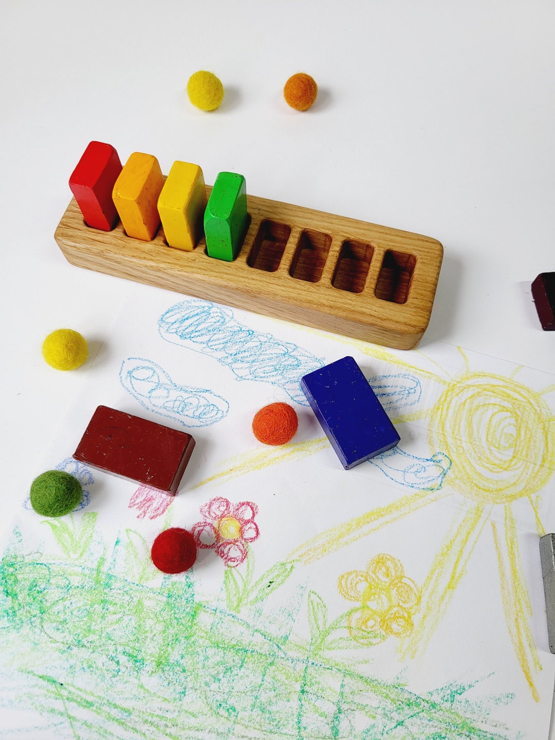 Crayon Holder for Stockmar Blocks, Waldorf Crayon Holder, Gift for Kids ...