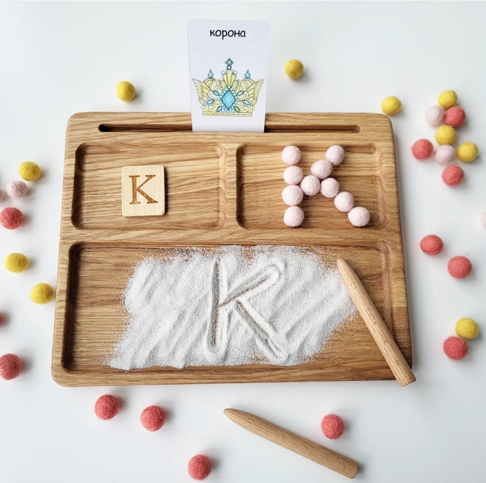 Montessori Materials Read Write Create Sand Tray With Letters Cards ...