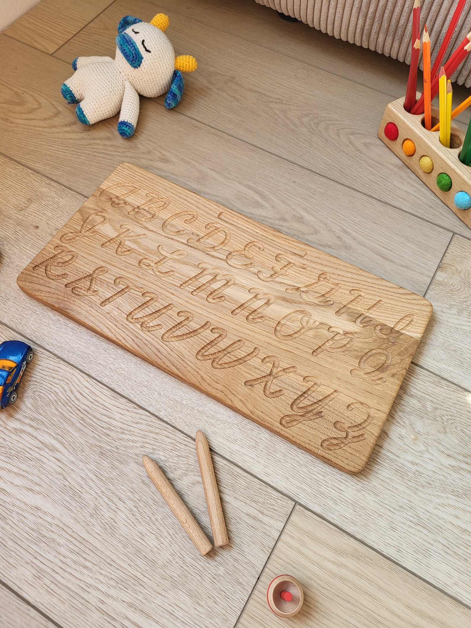 Montessori Alphabet Cursive Tracing Board Reversible Lowercase ...