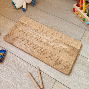 Montessori Alphabet Cursive Tracing Board Reversible Lowercase ...