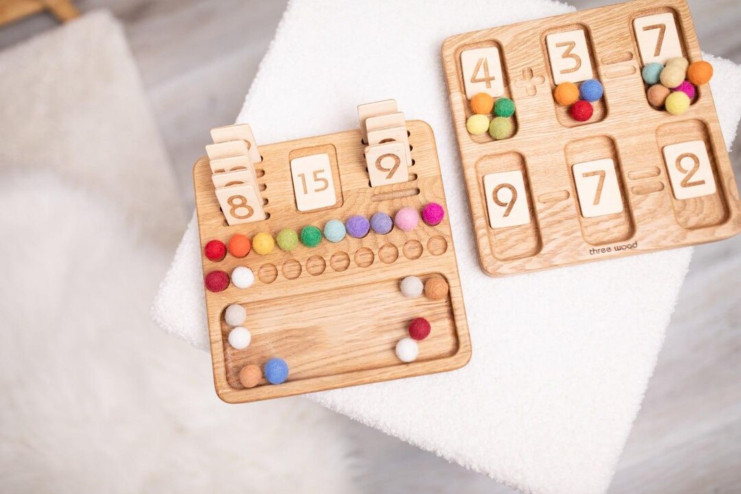 Montessori Math Counting Board Educational Toy Learning Manipulatives ...