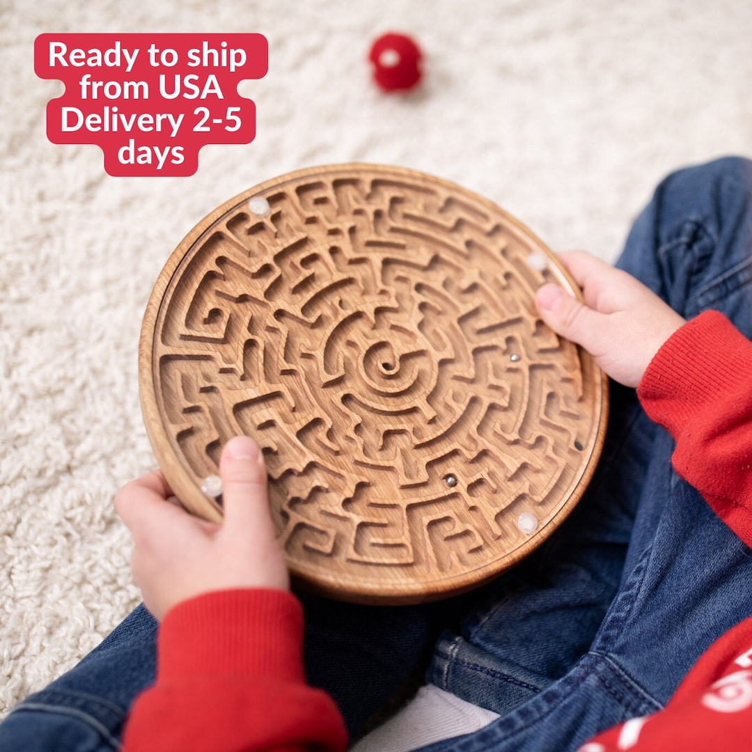Christmas Gift Double-sided Wooden Labyrinth Maze Game Educational Toys ...