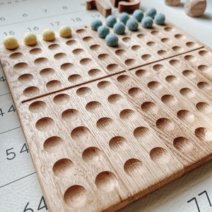 Montessori Hundred Board Math Manipulative Unique Gift for Kid Learning ...