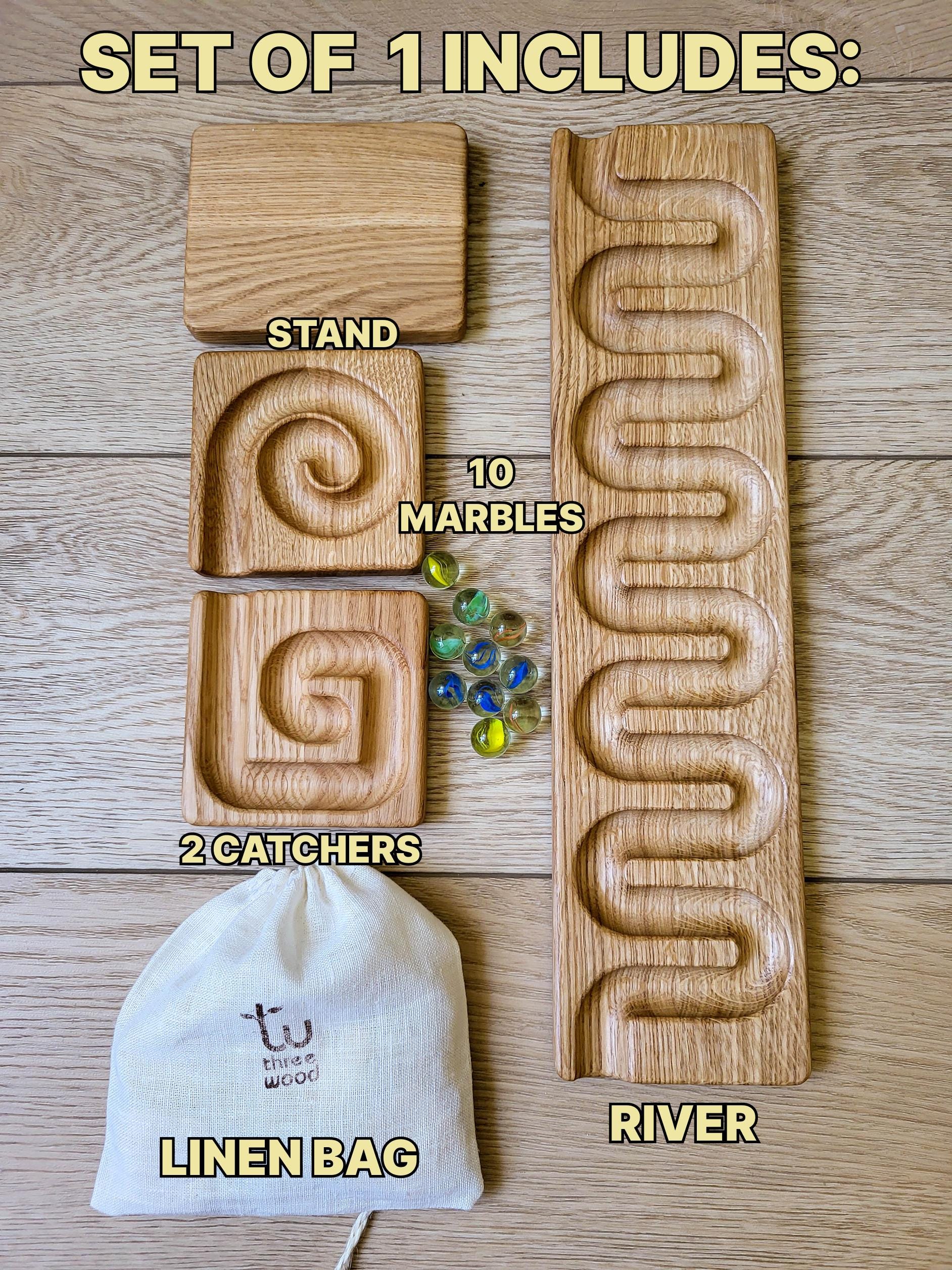 Gift for Kids Wooden Marble Run Race Marble Machine Winding Track Wood ...