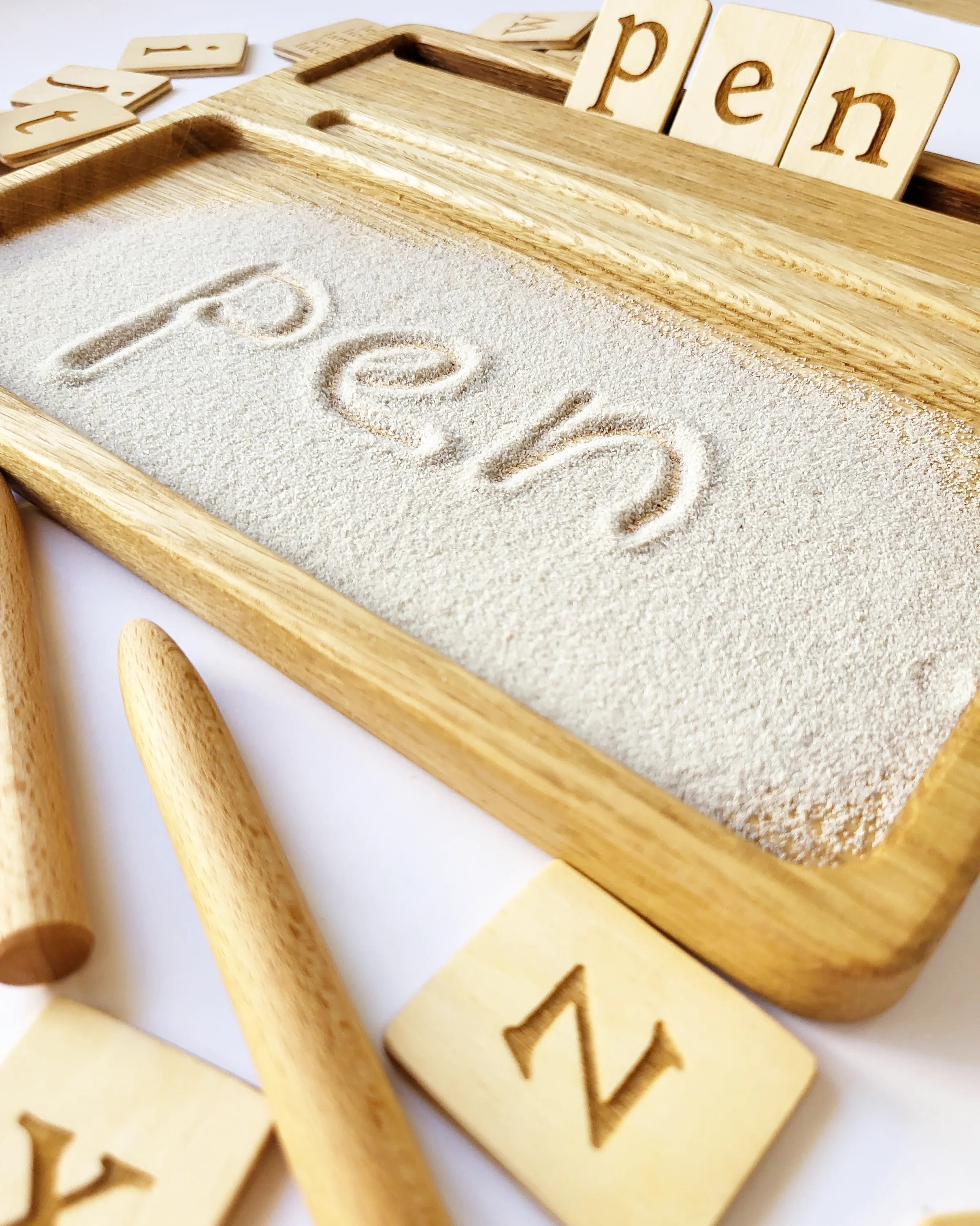 Montessori Sand Tray With Letter Cards English Lowercase Letters ...