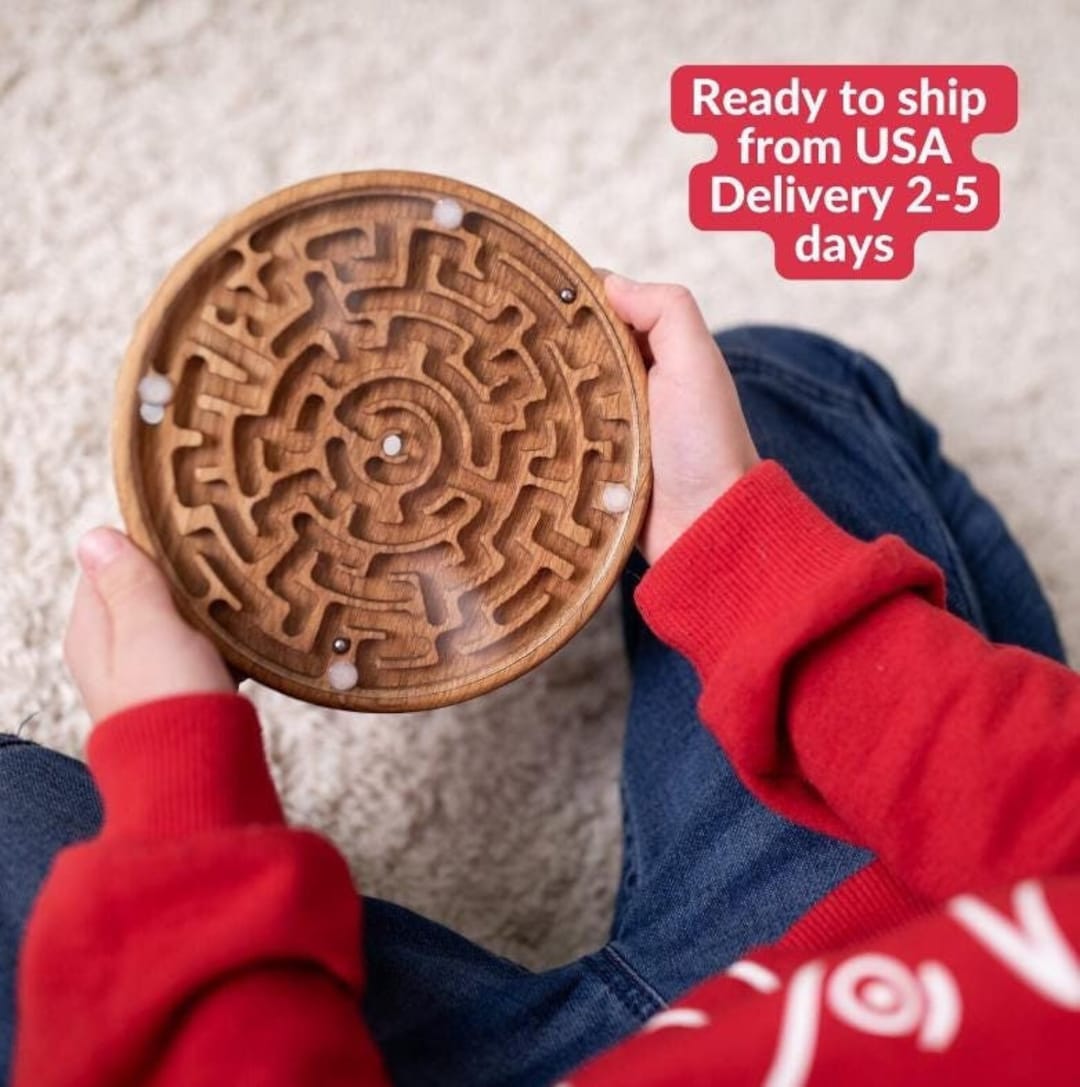 Double-sided Wooden Labyrinth Maze Game Educational Toy Gift for Kids ...