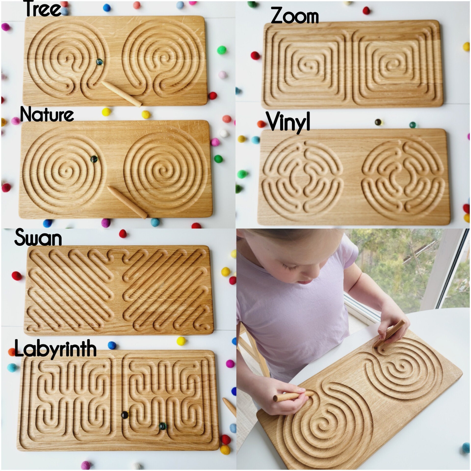 Tracing Board Double-sided Montessori Educational Toy Kids Gift ...