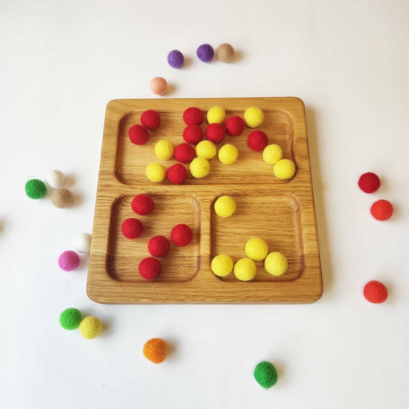 Montessori Color Sorting Tray With Number Cards 1-20 Number Composition ...