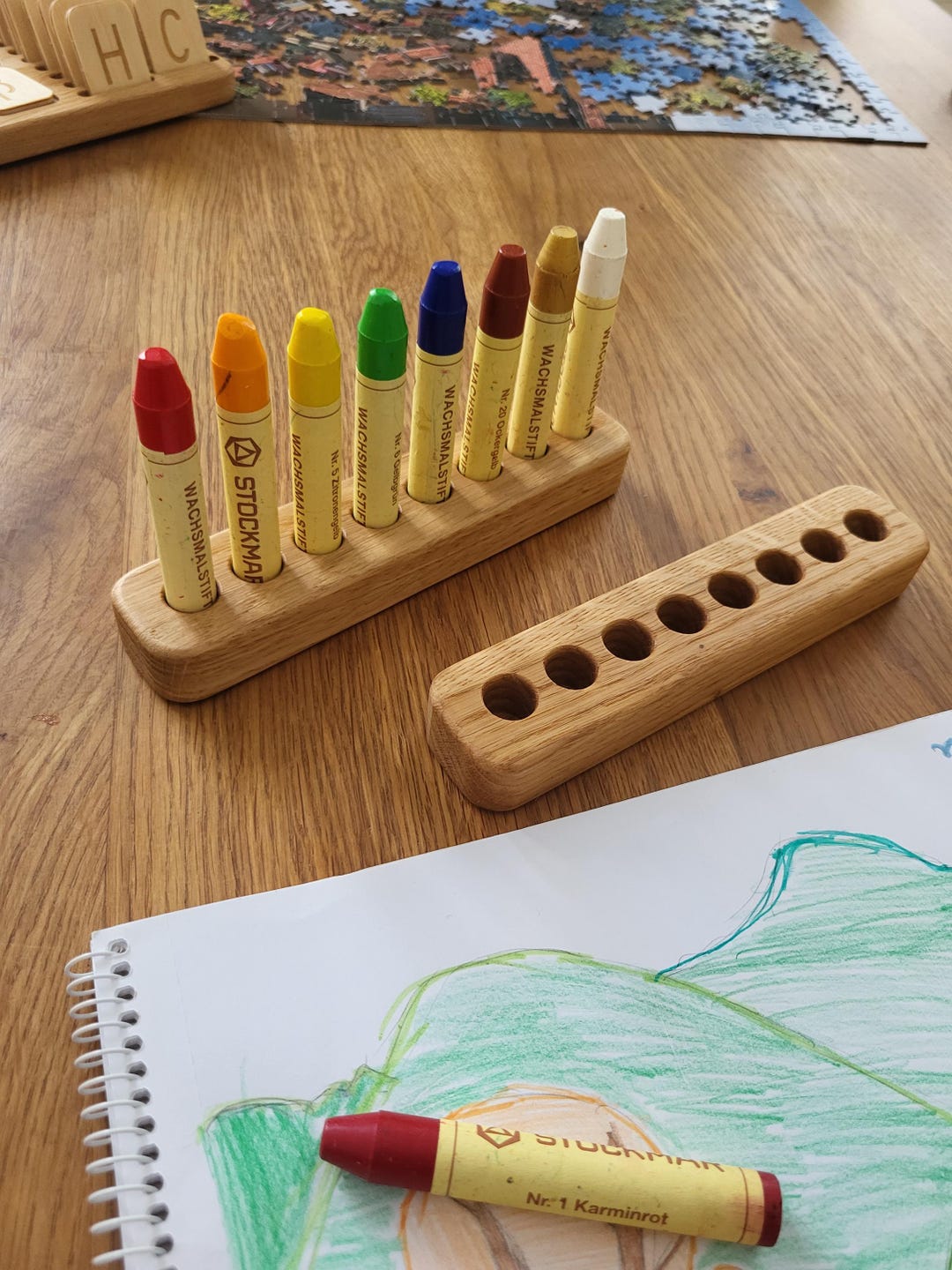 Stockmar Crayon Holder for 8 Sticks Desk Organizer Waldorf School ...