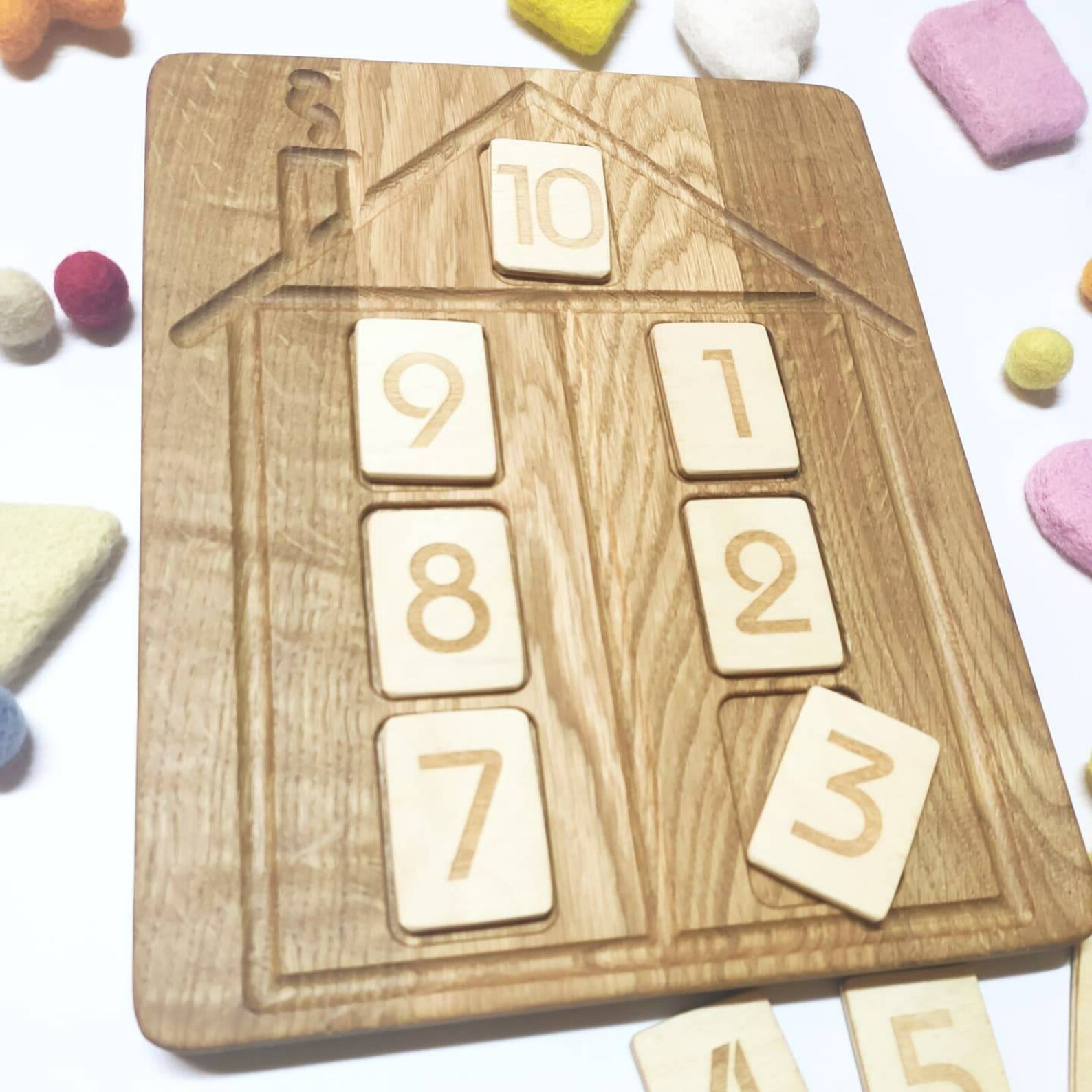 House Math Board With Set of Numbers Cards for Learn - Etsy