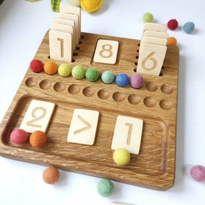 Montessori Math Birthday Gift for Kids Math Board With Number Cards 1 ...