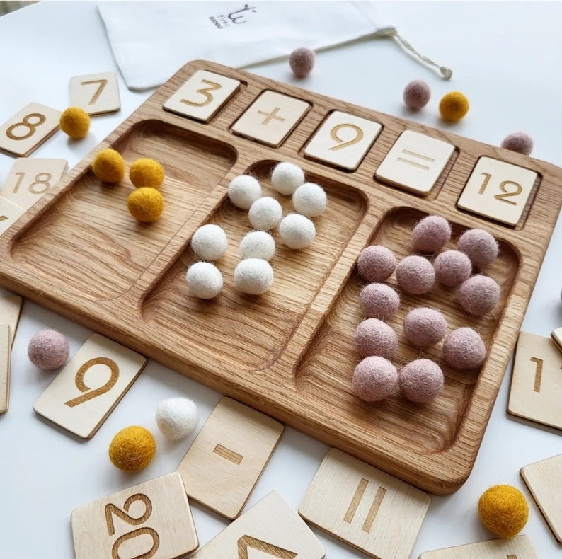 Montessori Math Board Count With Trays and Numbers Cards - Etsy
