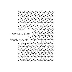 Black Moon and Stars Polymer Clay Image Transfer Sheet - Celestial ...
