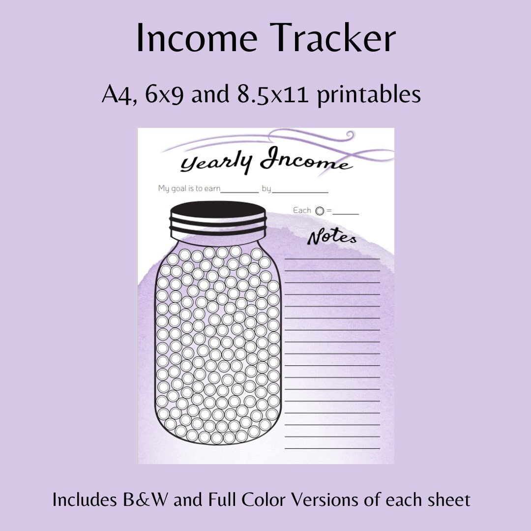 Small Business Income Tracker Printable / A4 / 6x9 / 8.5x11 / - Etsy