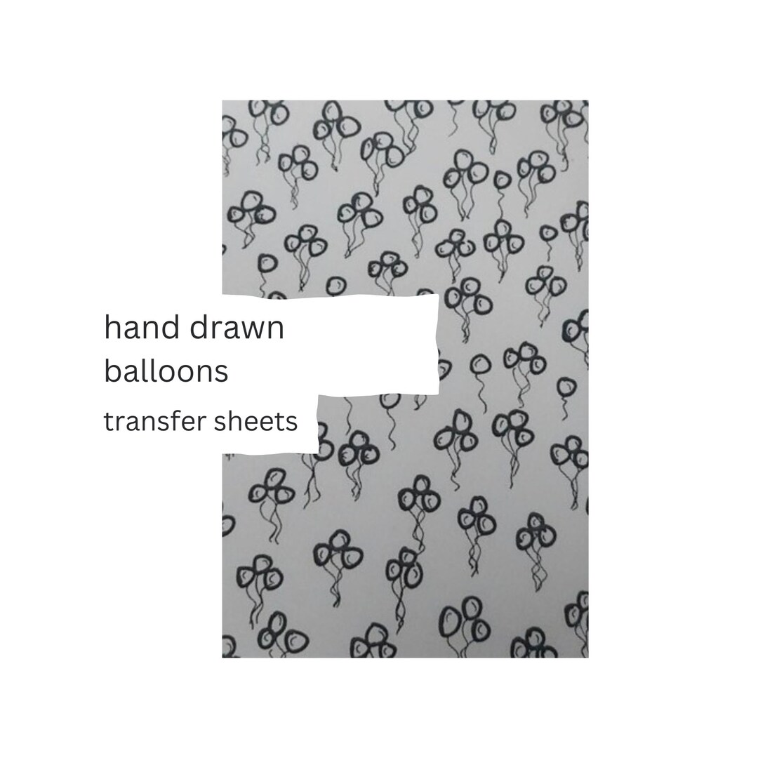 Balloons Clay Transfer Sheet: Hand Drawn Designs (4x5") - Etsy