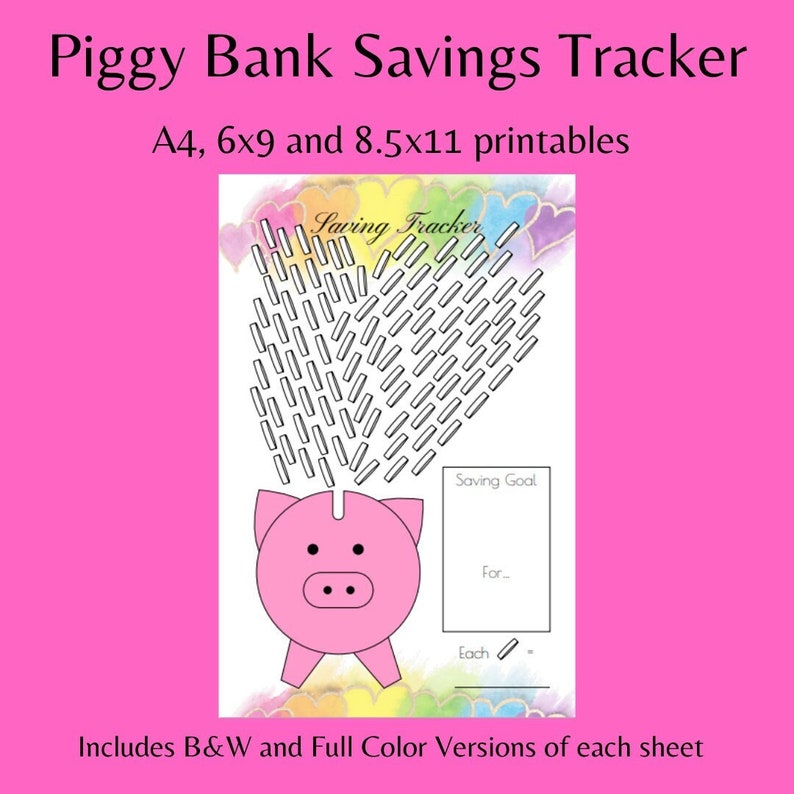 Printable Savings Chart / Savings Tracker / A4 / 6x9 / 8.5x11 / Savings ...