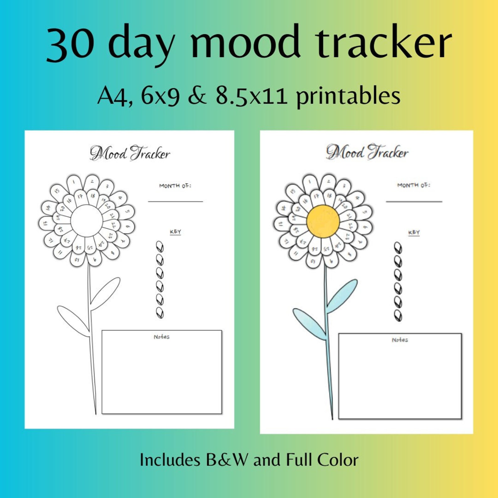 Daisy Mood Tracker Printable / Flower Emotions Tracker / Mental Health ...