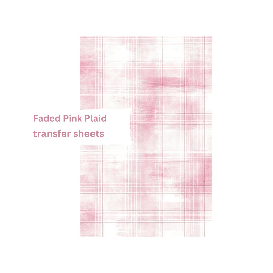 Faded Pink Plaid , Image Transfer Sheets for Polymer Clay, - Etsy