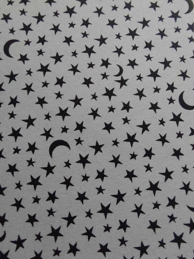 Black Moon and Stars Polymer Clay Image Transfer Sheet Celestial Craft ...