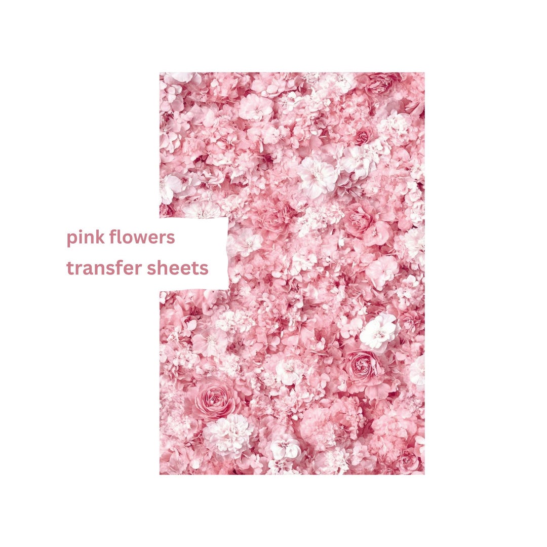 Faded Pink Flowers, Image Transfer Sheets for Polymer Clay, Valentine's ...
