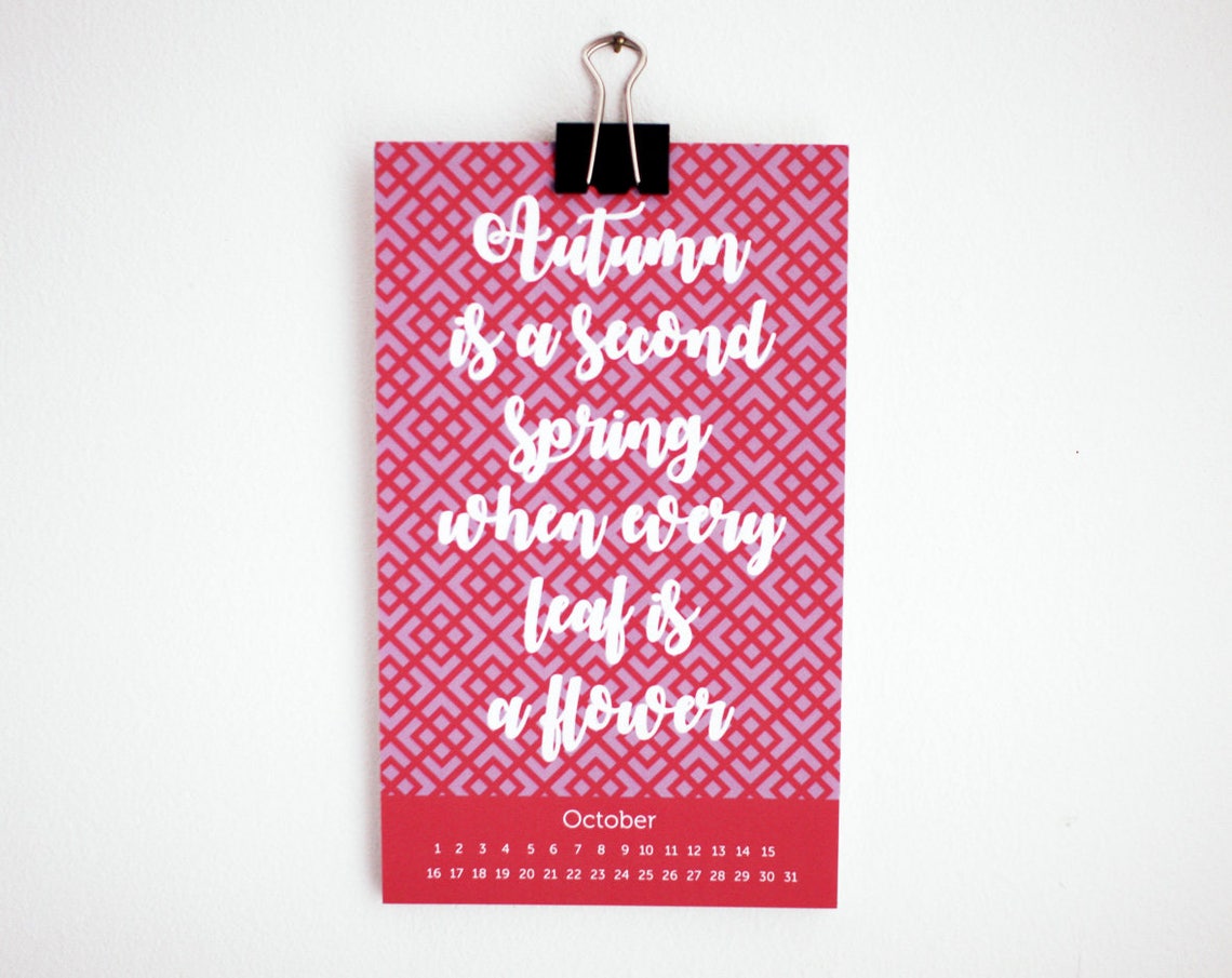 Perpetual Calendar With Sayings, Postcard Calendar, Colourful ...