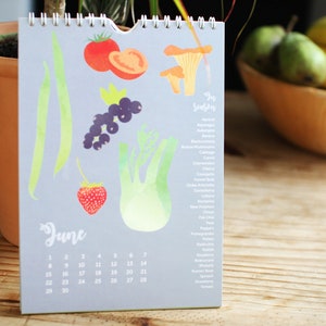Seasonal Fruit and Veg Calendar in A5 and A4, Perpetual Calendar ...