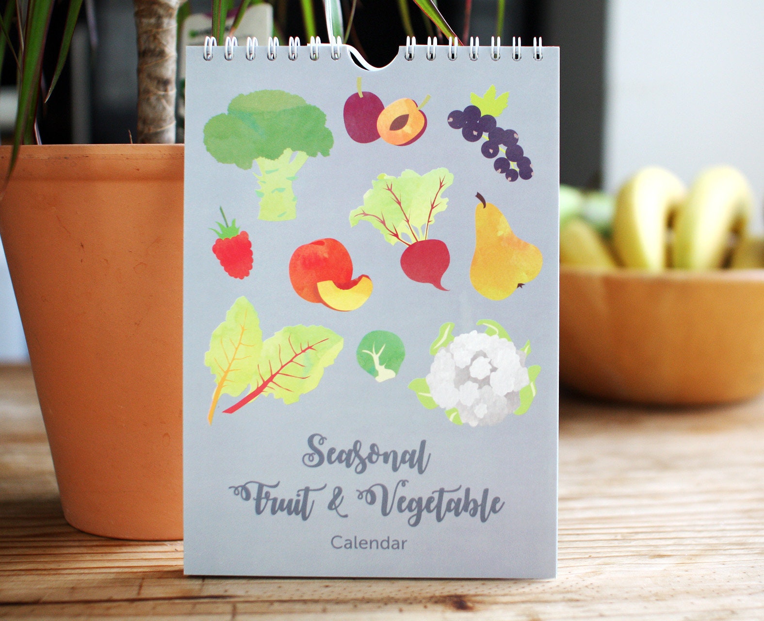 Seasonal Fruit and Veg Calendar in A5 and A4, Perpetual Calendar ...