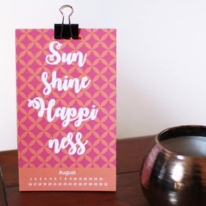 Perpetual Calendar With Sayings, Postcard Calendar, Colourful ...