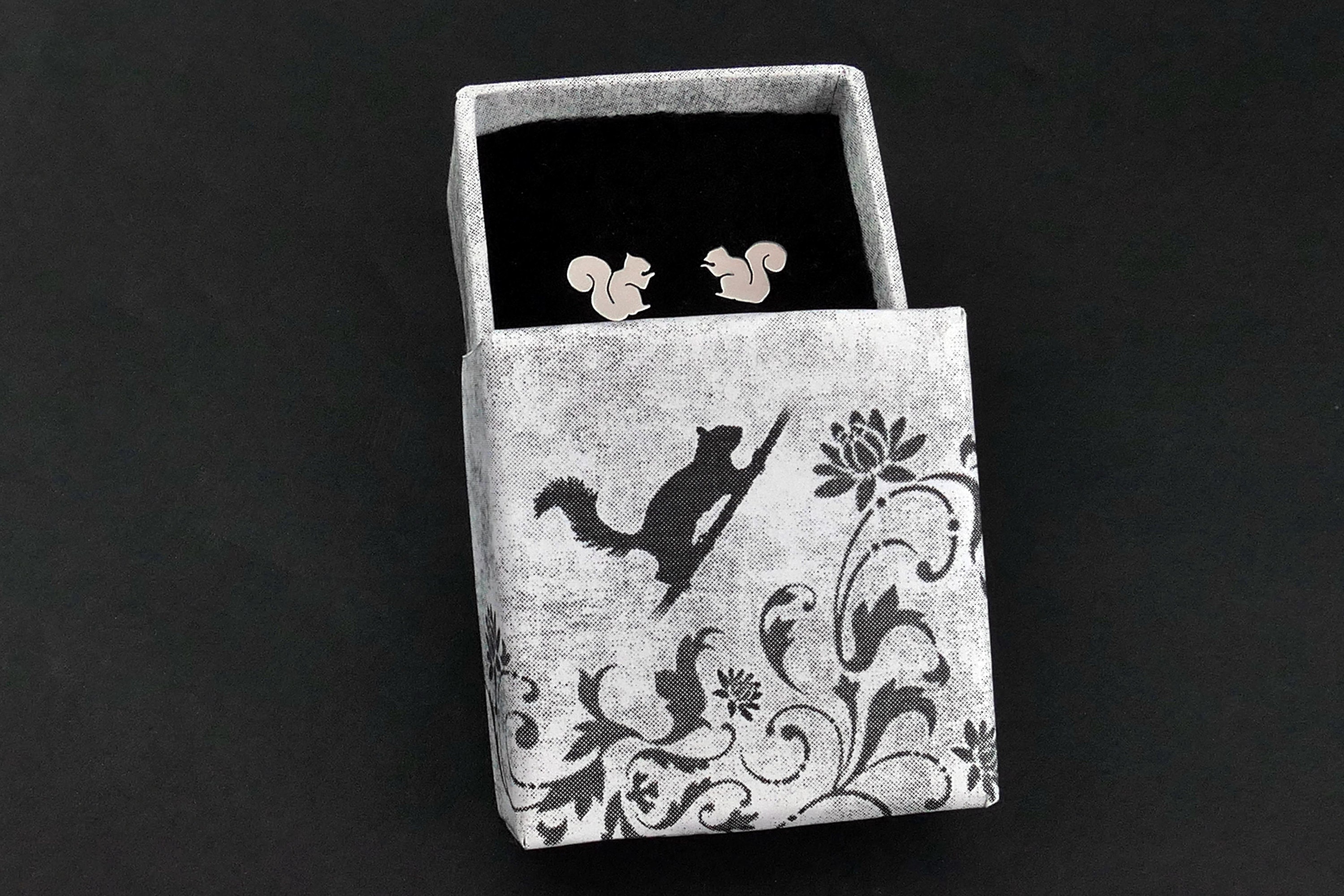 Tiny silver squirrel stud earrings | Etsy