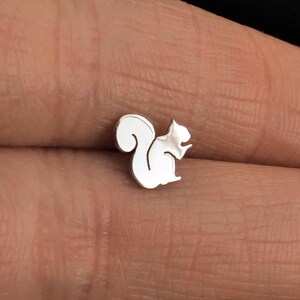 Tiny Silver Squirrel Stud Earrings - Etsy UK