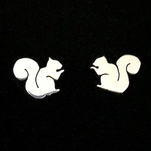 Tiny Silver Squirrel Stud Earrings - Etsy UK