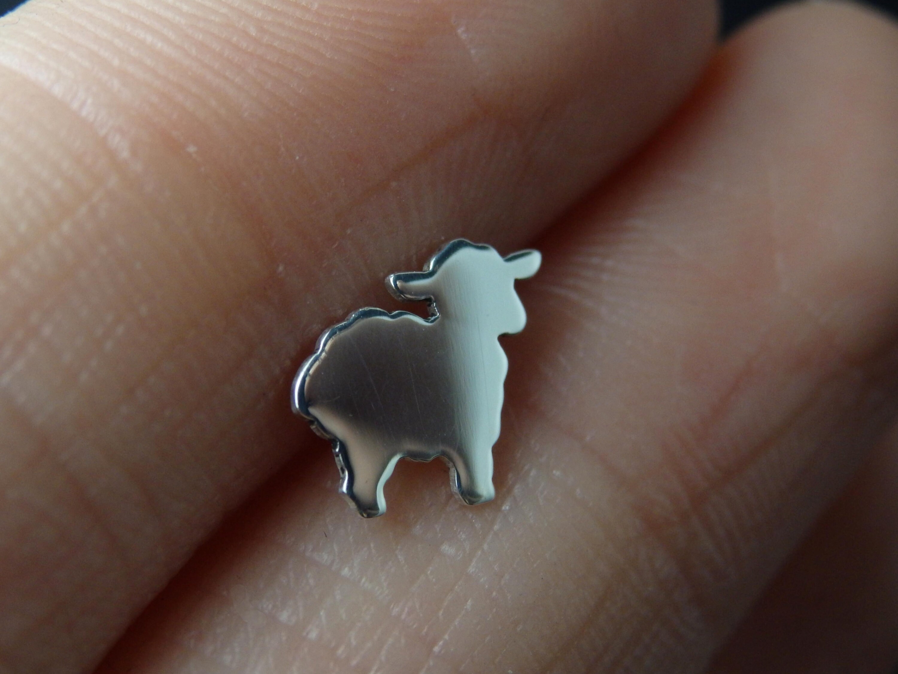 Cute Silver Sheep Stud Earrings Baby Sheep | Etsy