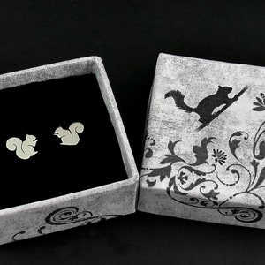 Tiny Silver Squirrel Stud Earrings - Etsy UK