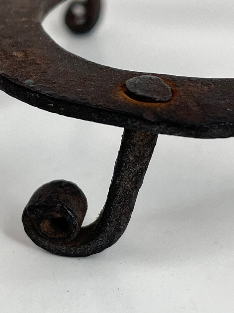 Tariffs Free * Beautiful Large Primitive Antique Wrought Iron Trivet in ...
