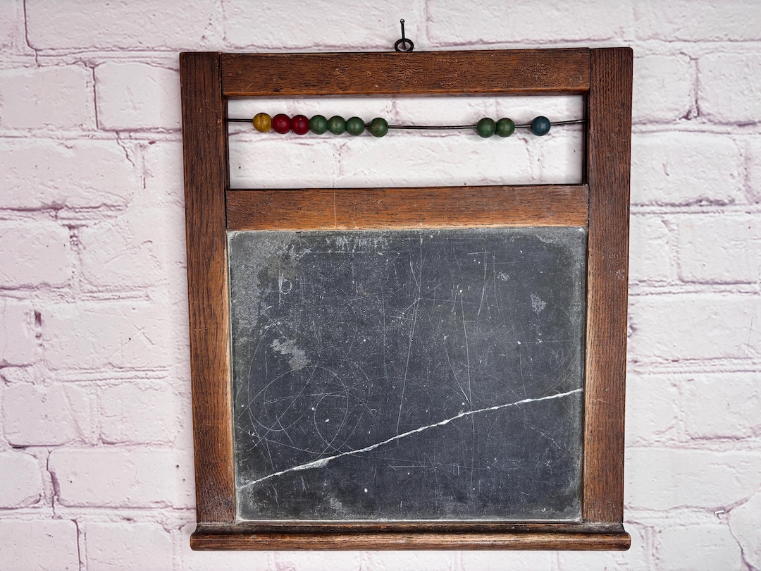 TARIFFS FREE * Antique School Chalk Board With Abacus and Shelf ...