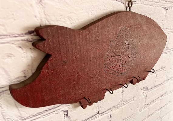 Little Primitive Red Pig in Folk Art Crackled Surface. Antique - Etsy