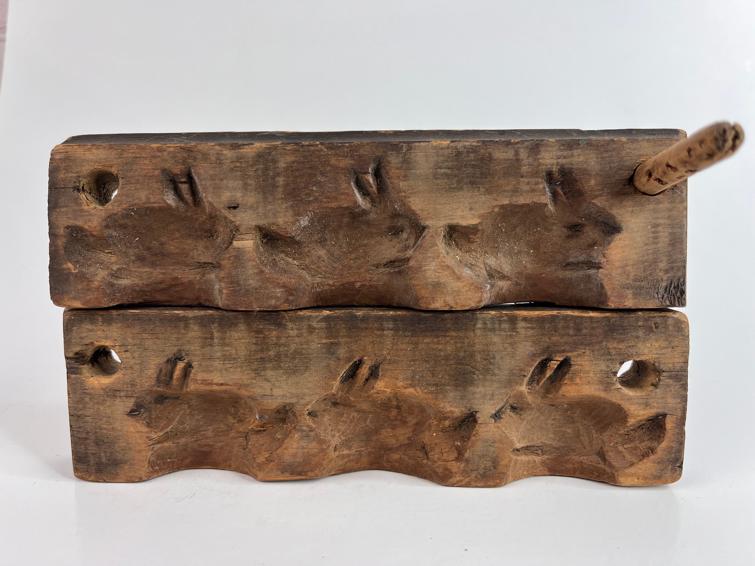 Rare Antique or Vintage Wooden Rabbits Maple Sugar Mold, Vintage Animal ...