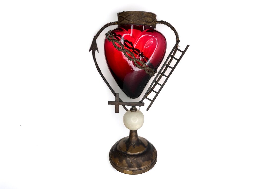 Rare Sacred Heart of Jesus Altar Lamp, Lamp of the Blessed Sacrament ...