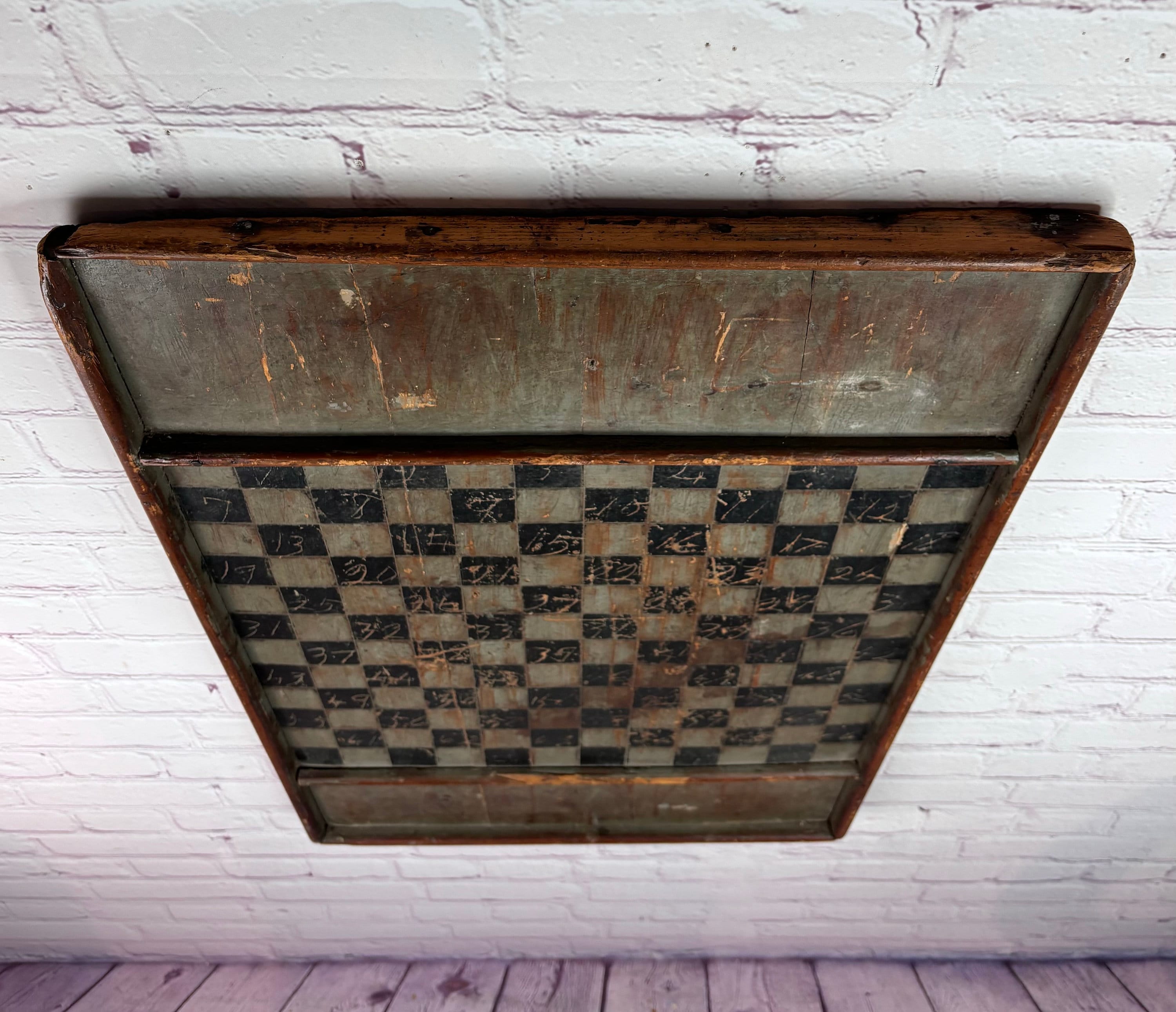Primitive Gameboard, Antique Folk Art Checker Gameboard in Original ...