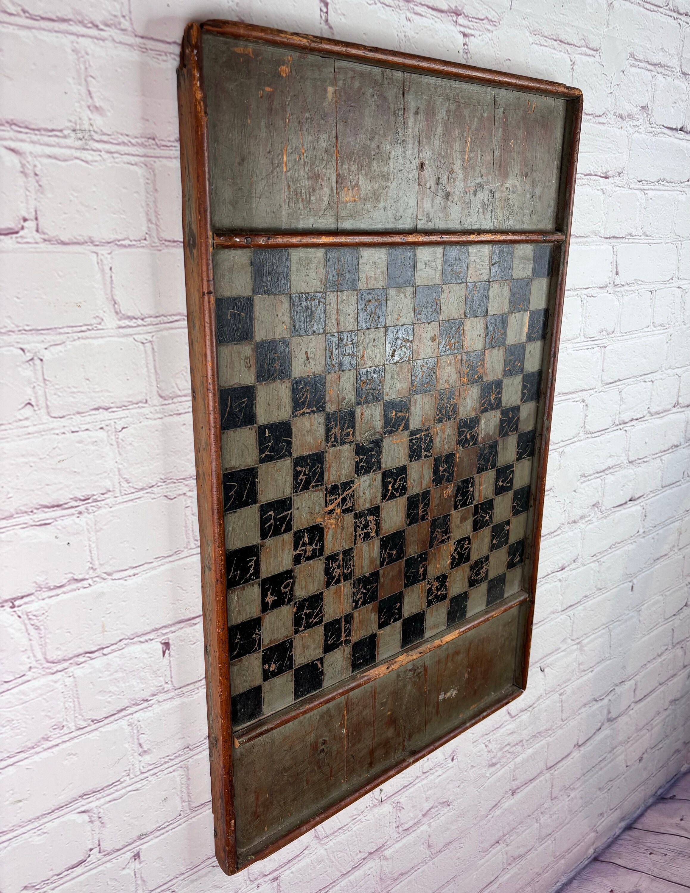 Primitive Gameboard, Antique Folk Art Checker Gameboard in Original ...