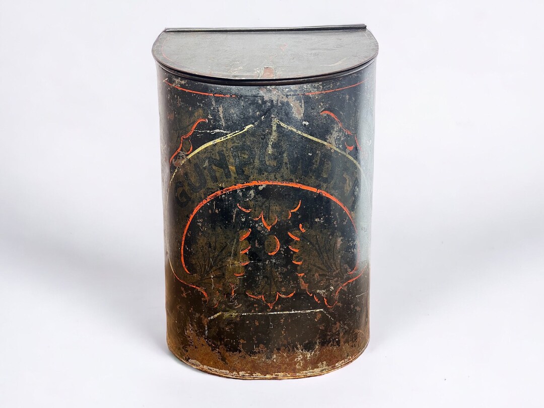 Antique Country Store Gun Powder Bin Tin With Lid Antique Tin - Etsy