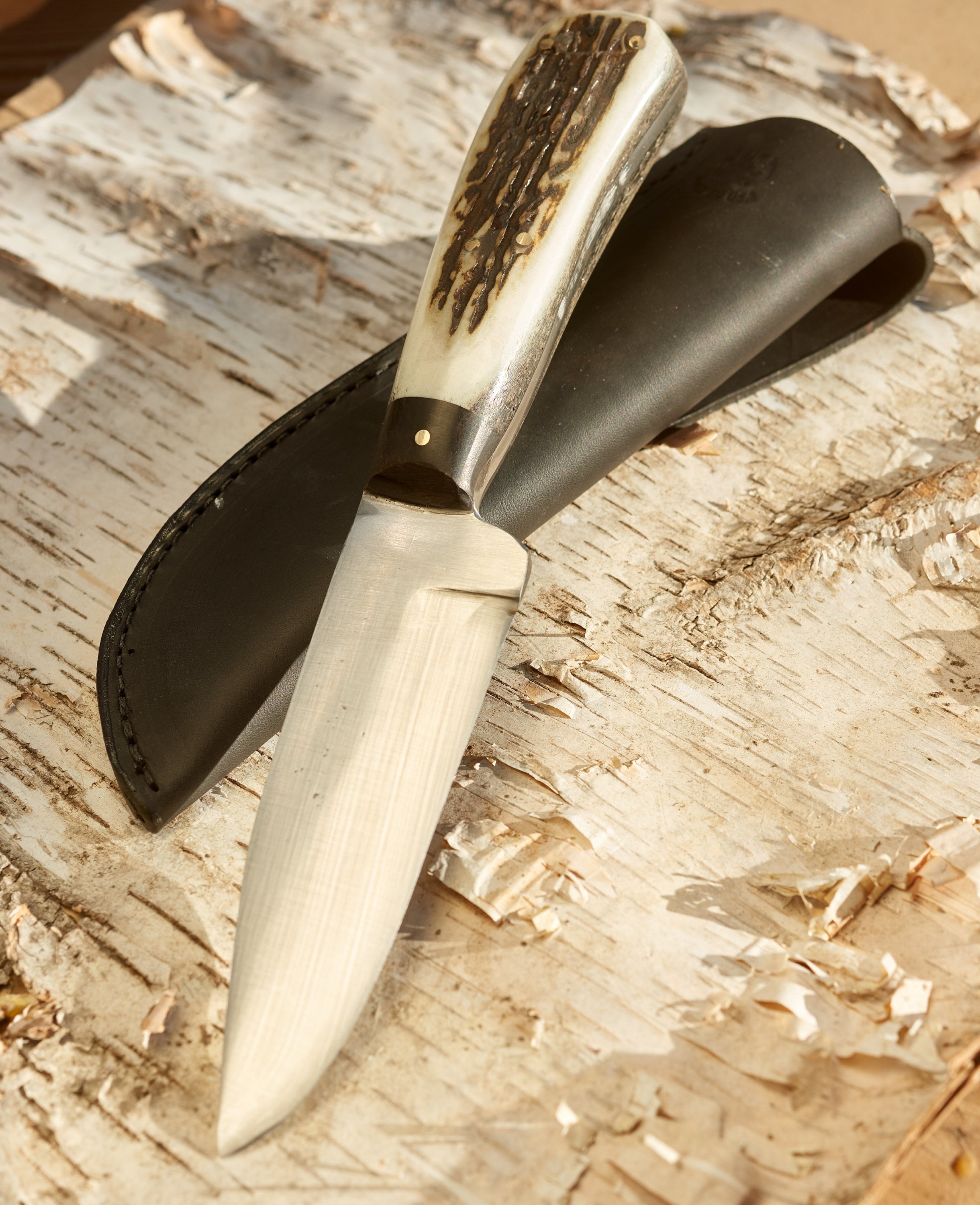 Rustic Hand Forged Carbon Steel Hunting Knife With Antler Handle 5 ...