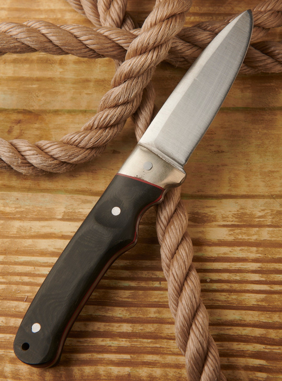 Custom Drop Point Hunter W/ Black Micarta Handle; 3.75" Blade - Etsy