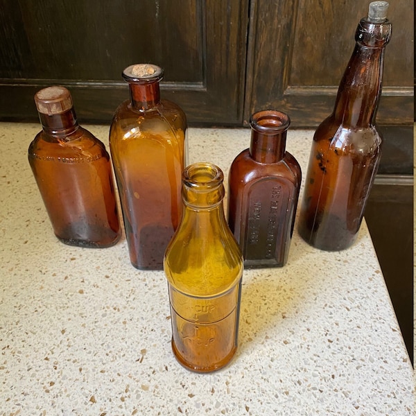 Old Brown Liquor Bottles - Etsy