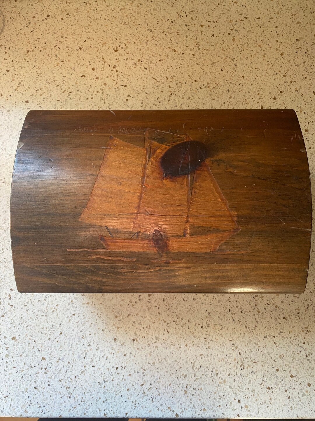 Prison Inmate Made Box. Vintage State Prisoner Created Wood Box ...